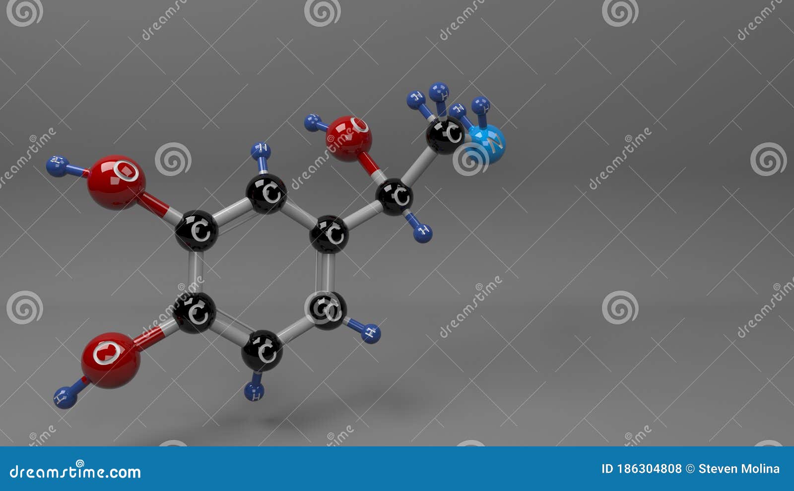 Norepinephrine Molecule Structure Illustration. Stock Illustration ...