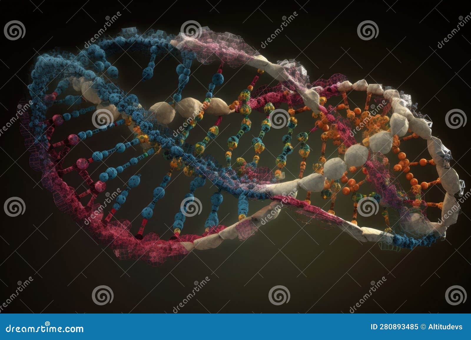 Molecular Structure of a Person S Dna, with Different Variations and ...