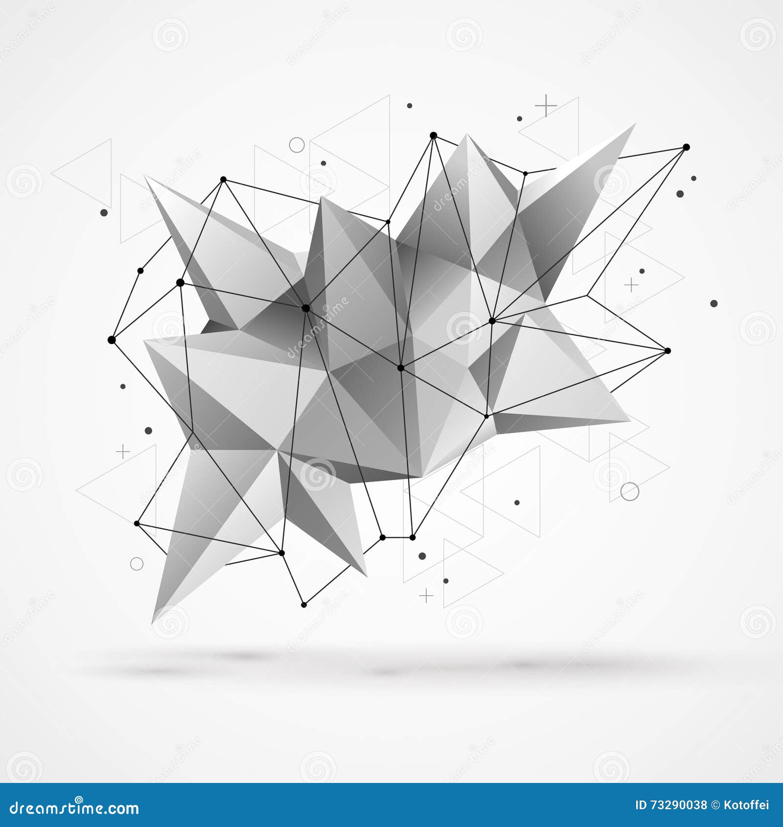 Molecular Structure with Polygonal Shapes and Wireframe Stock Vector ...