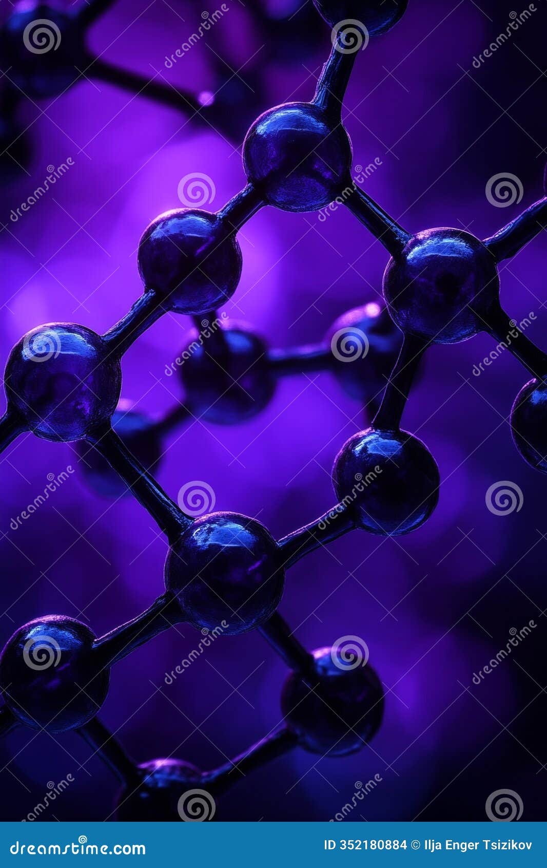 Molecular Structure on a Purple Background Science, Chemistry, and ...
