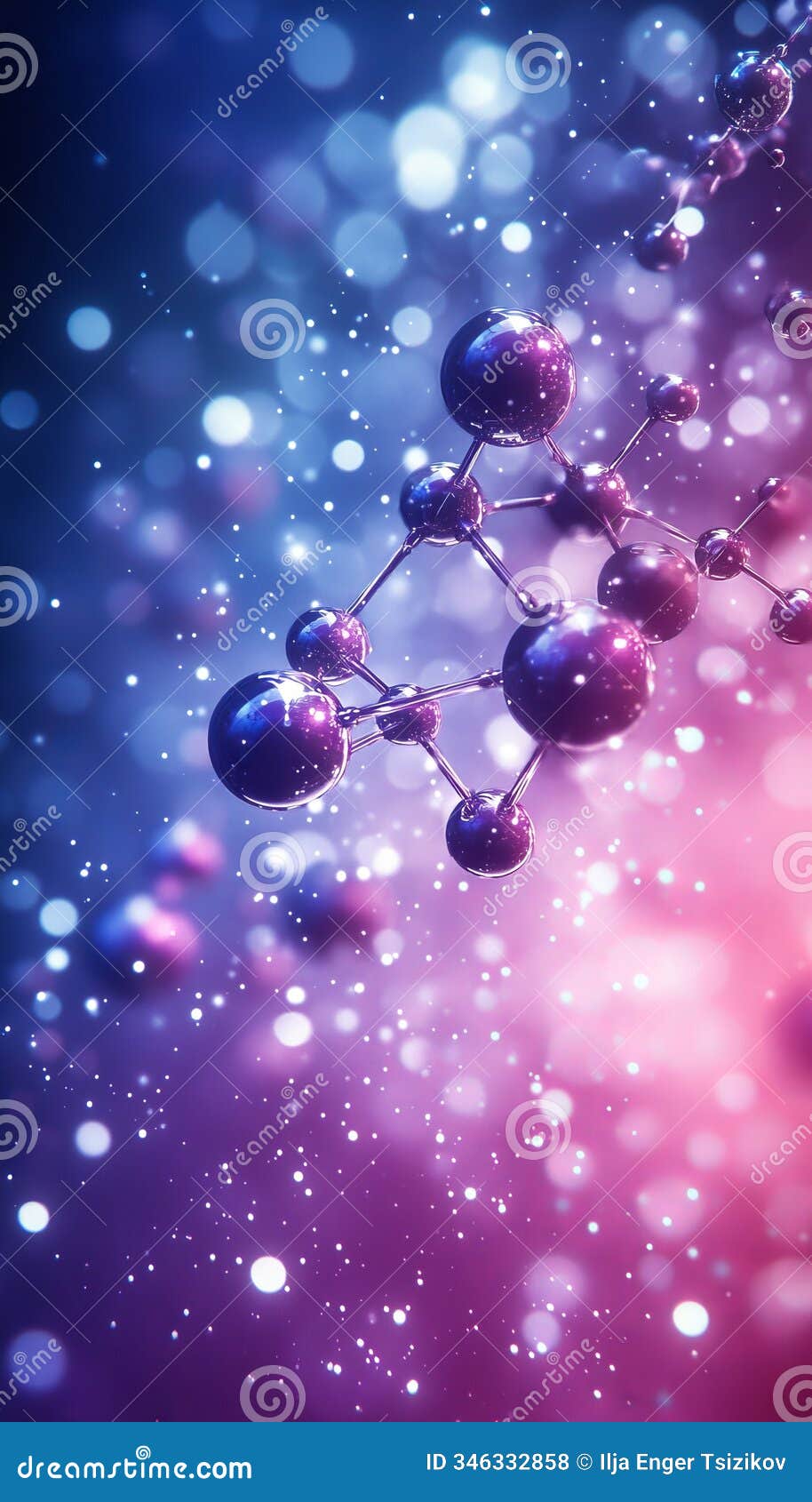 Molecular Structure on Purple and Blue Background Science, Chemistry ...
