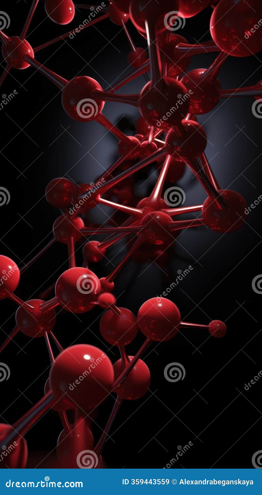 Molecular Structure of Red Spheres on Dark Background for Science and ...