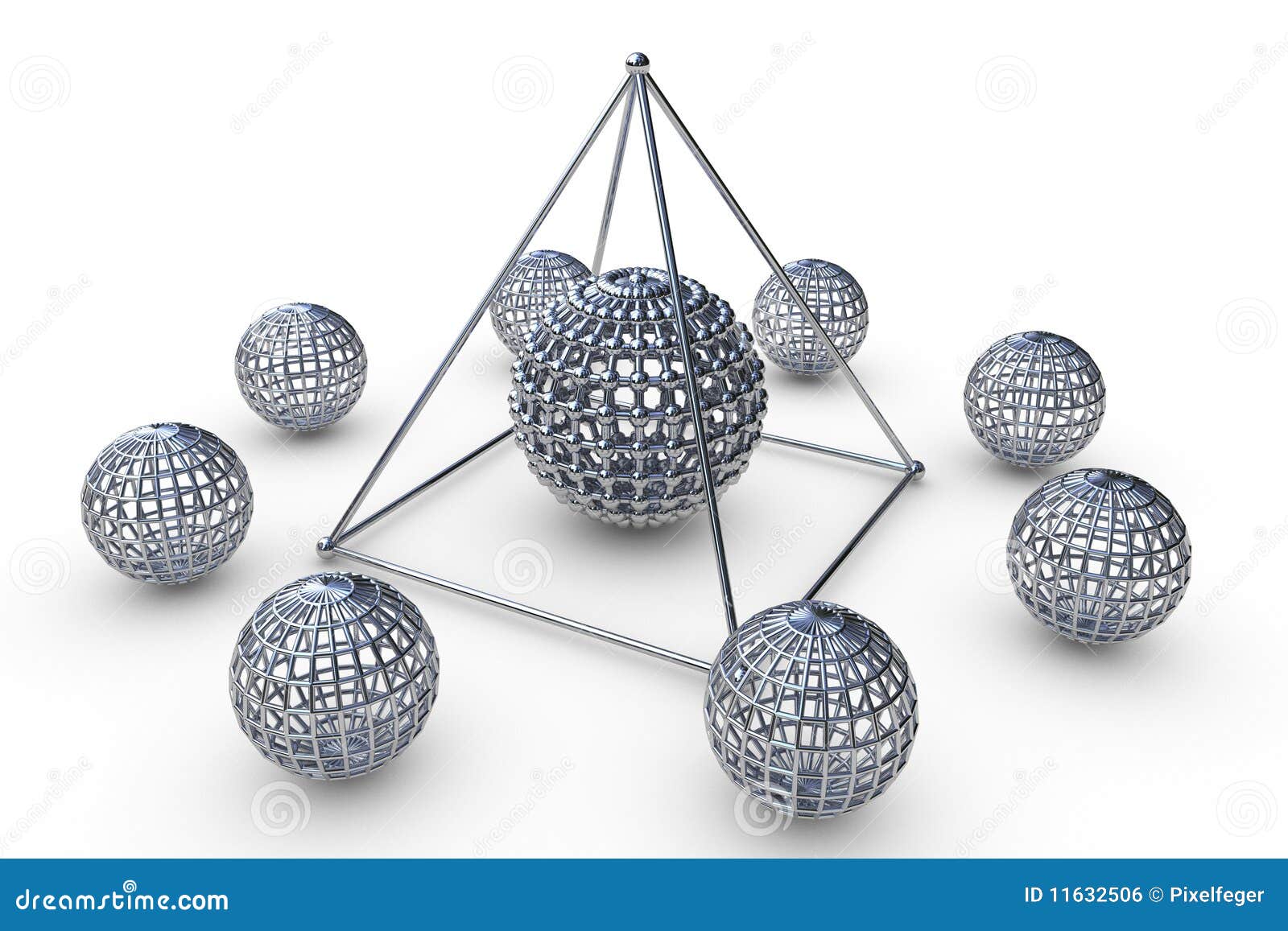 Molecular Structure Rendered Pyramid Stock Illustration - Illustration ...