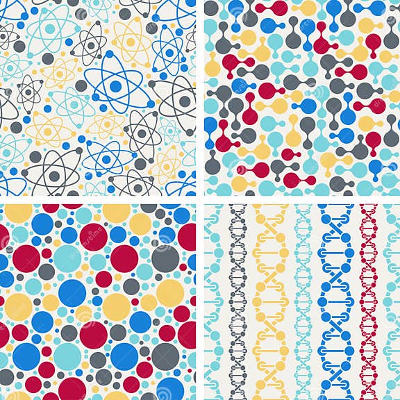 Molecular Structure Seamless Patterns Stock Vector - Illustration of ...