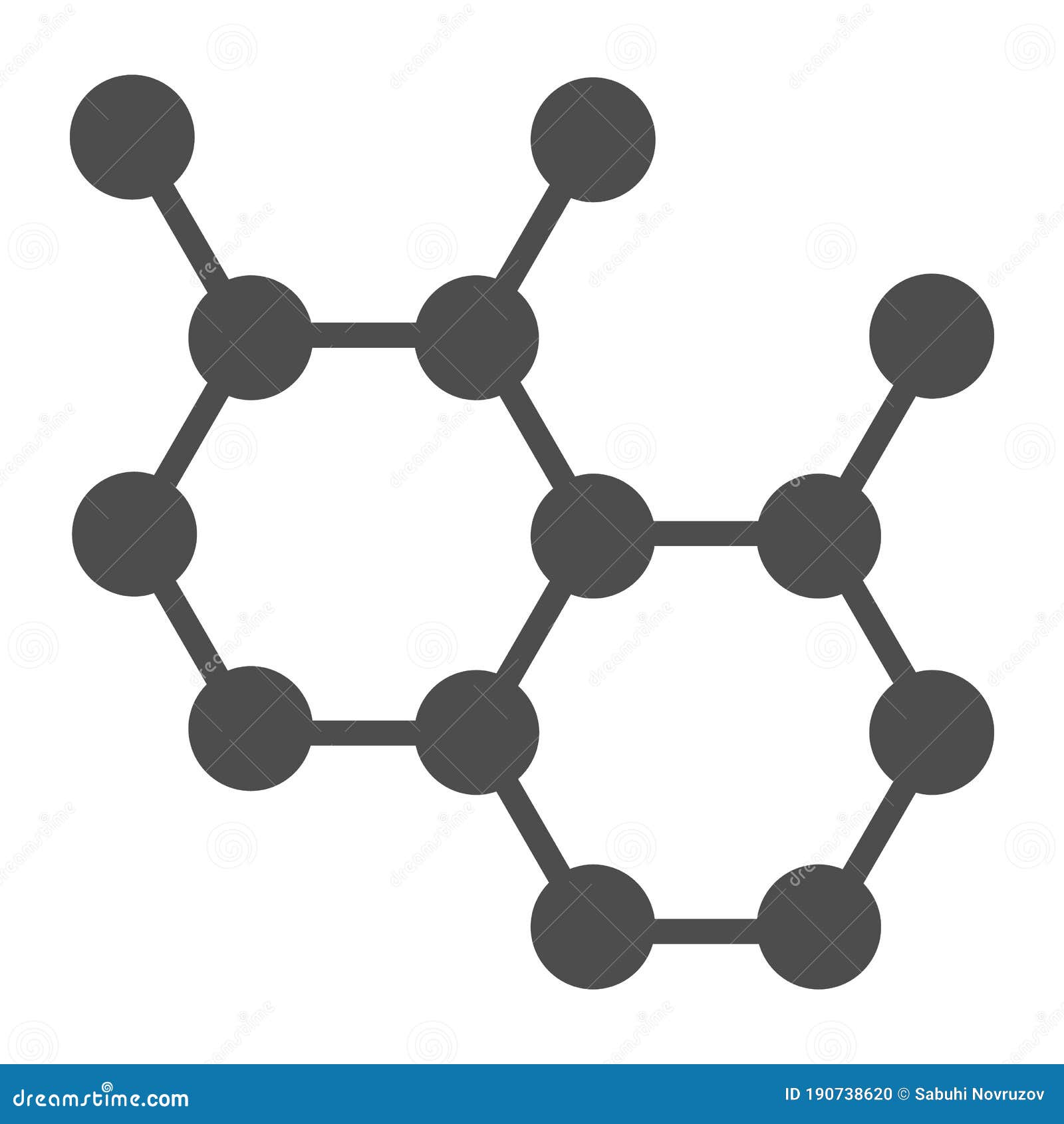 Molecular Structure Solid Icon, Science Concept, Molecule Sign on White ...