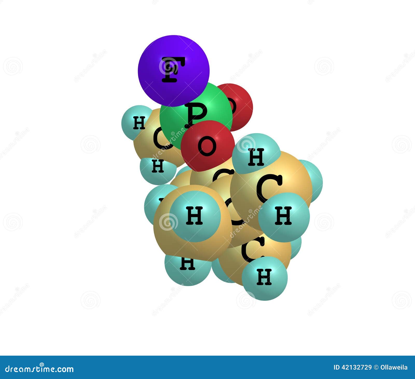 Soman Nerve Agent Molecule Chemical Weapon. Stylized 2D Renderings And ...