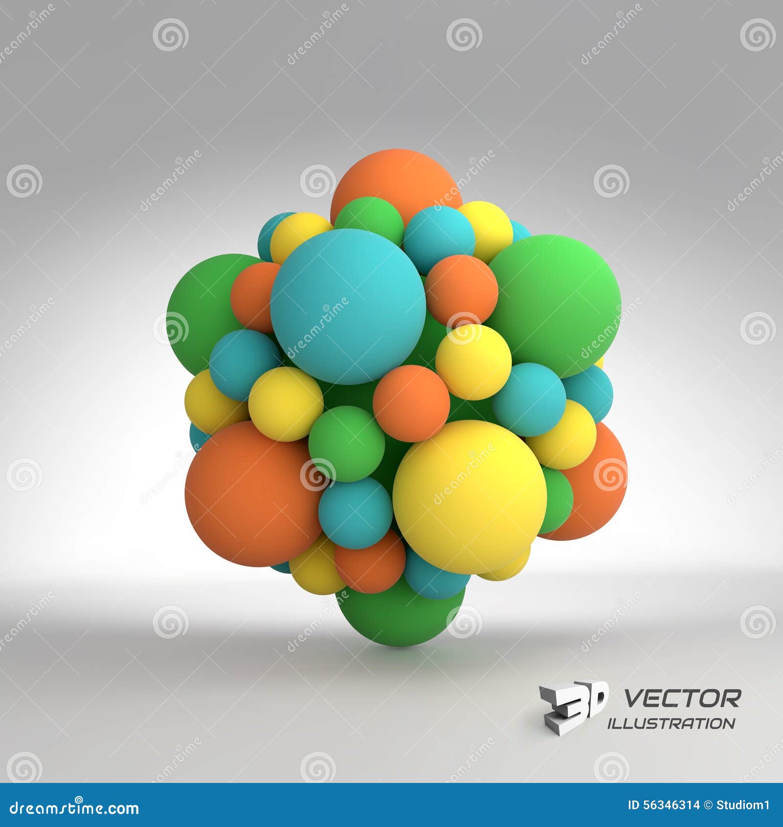 Molecular Structure with Spheres. 3d Vector Stock Vector - Illustration ...