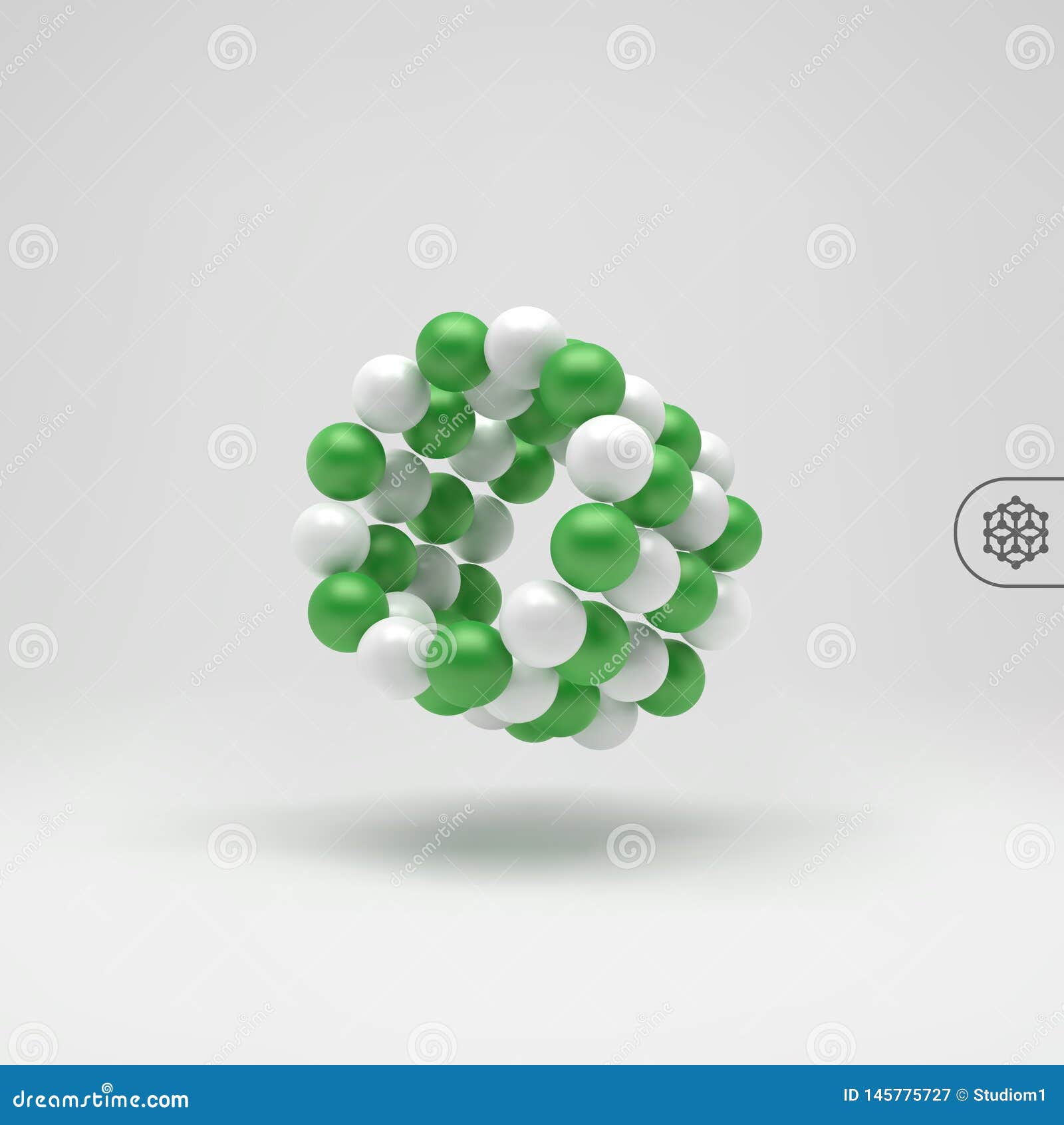 Molecular Structure with Spheres. 3d Vector Illustration Stock Vector ...