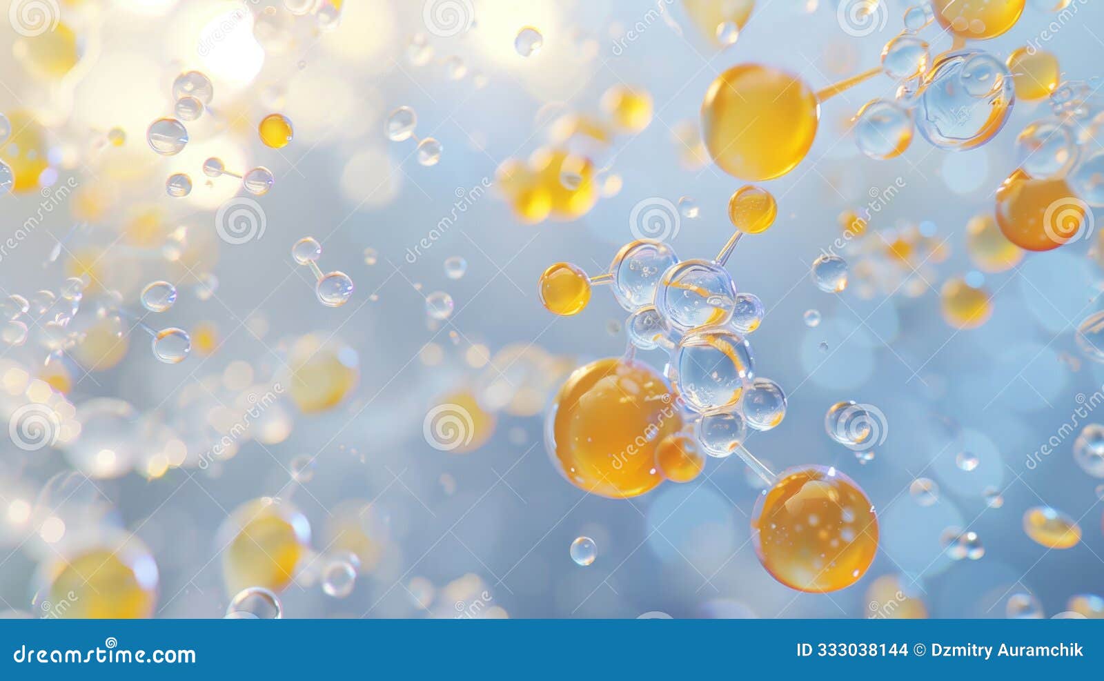 A Molecular Structure with Spherical Particles. Illustration for ...