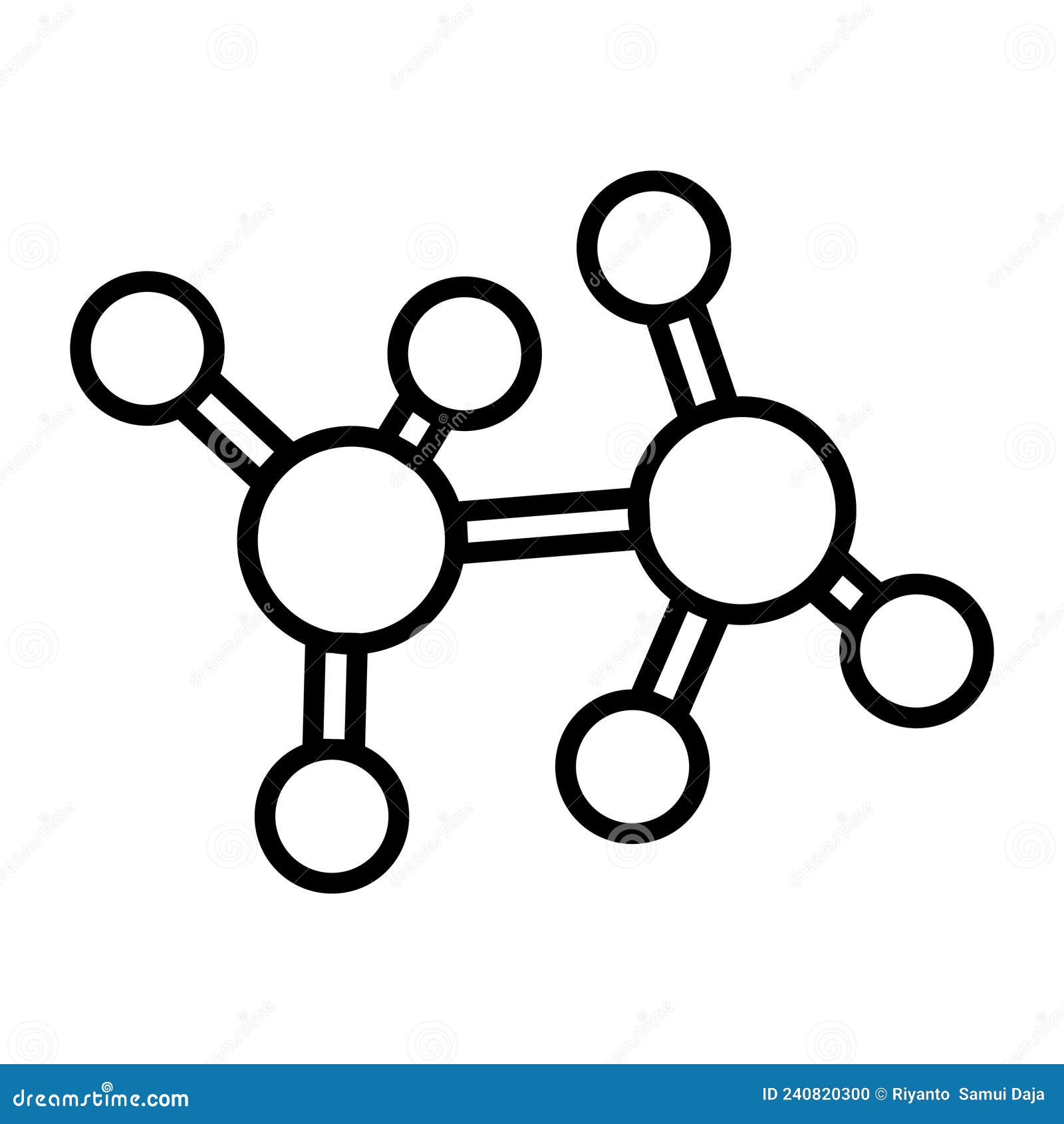 Molecular Structure Black and White Icon Illustration Stock Vector ...