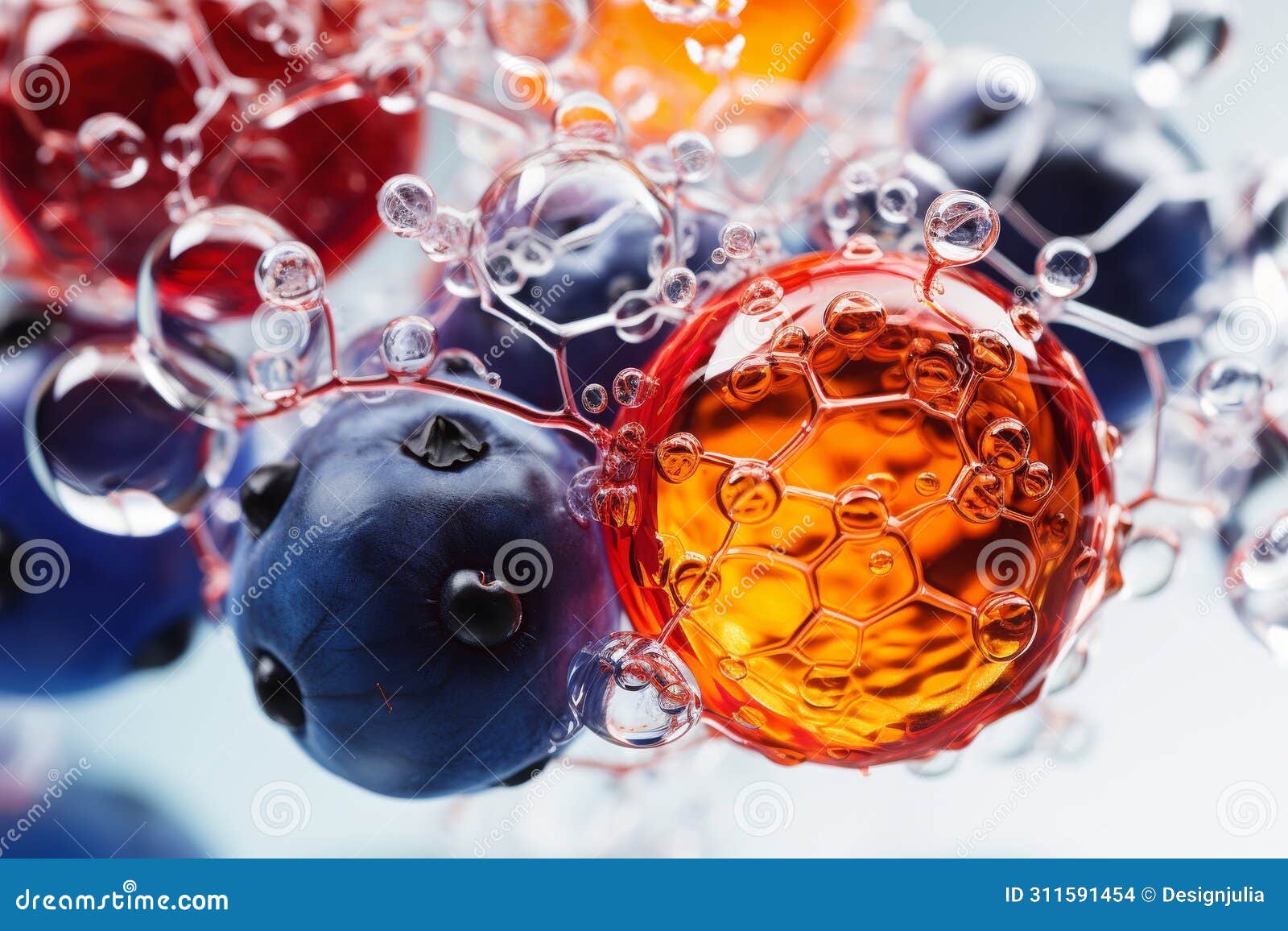 Molecular Structure in Translucent Gel with Bubbles Texture, Depth of ...