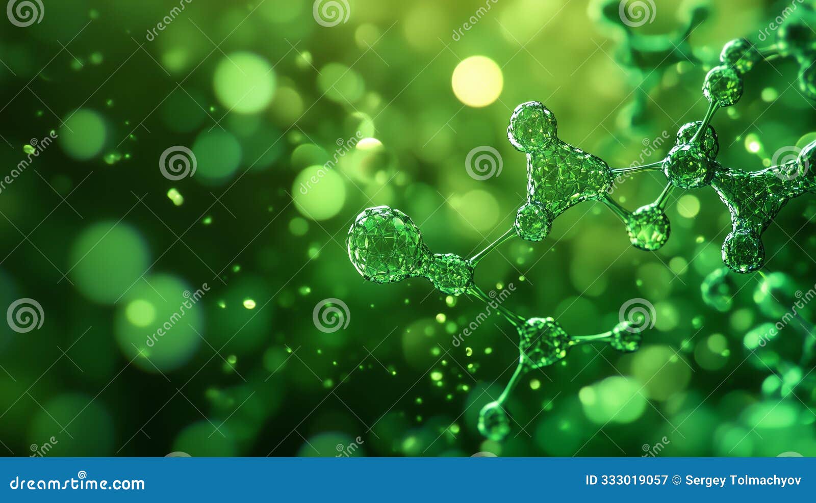 Molecular Structure in Vibrant Green Background Featuring Intricate ...