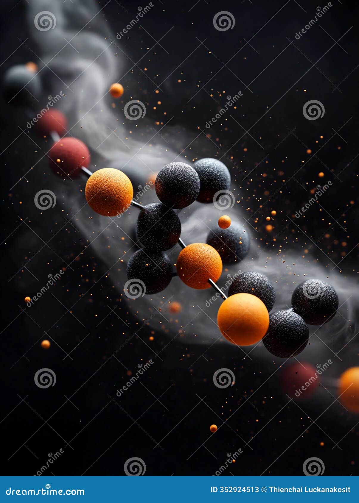 Molecular Structure Visualization with Colorful Atoms and Particles ...