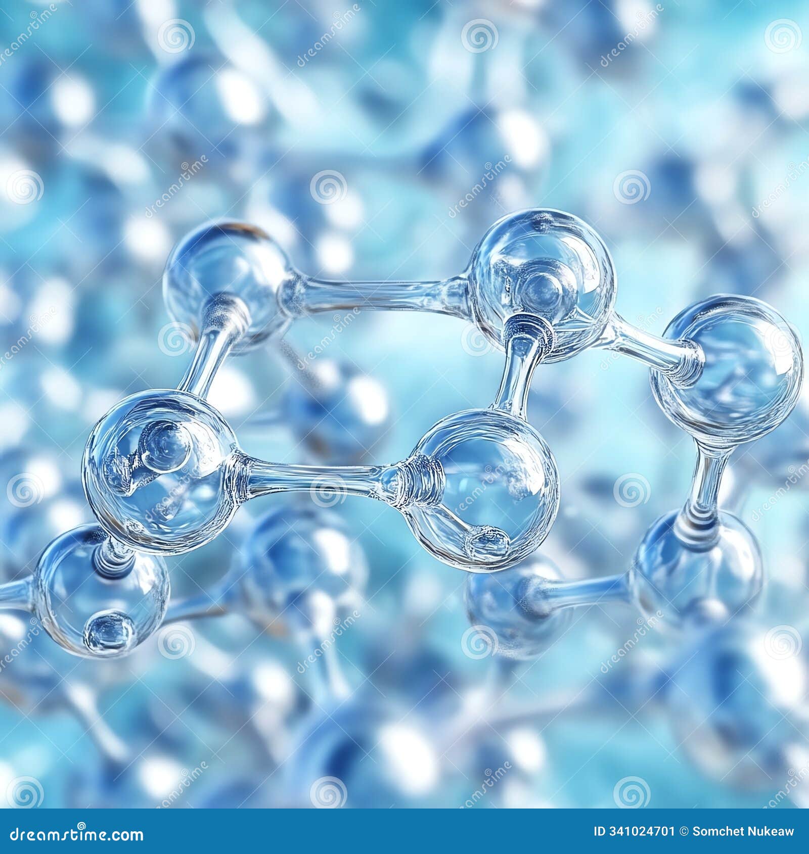 A Molecular Structure of Water, with Hydrogen and Oxygen Atoms ...