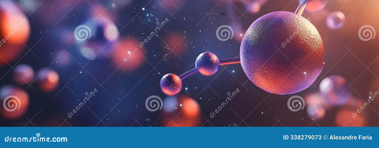 Molecular Structure with Water Molecule Representation Stock ...