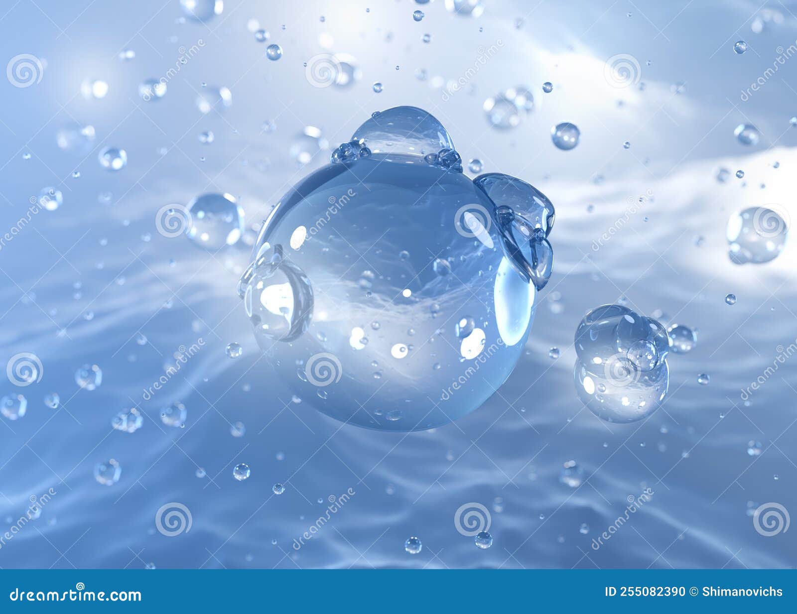Molecular Structures - Collagen Serum Water Bubbles Close-up 3d ...