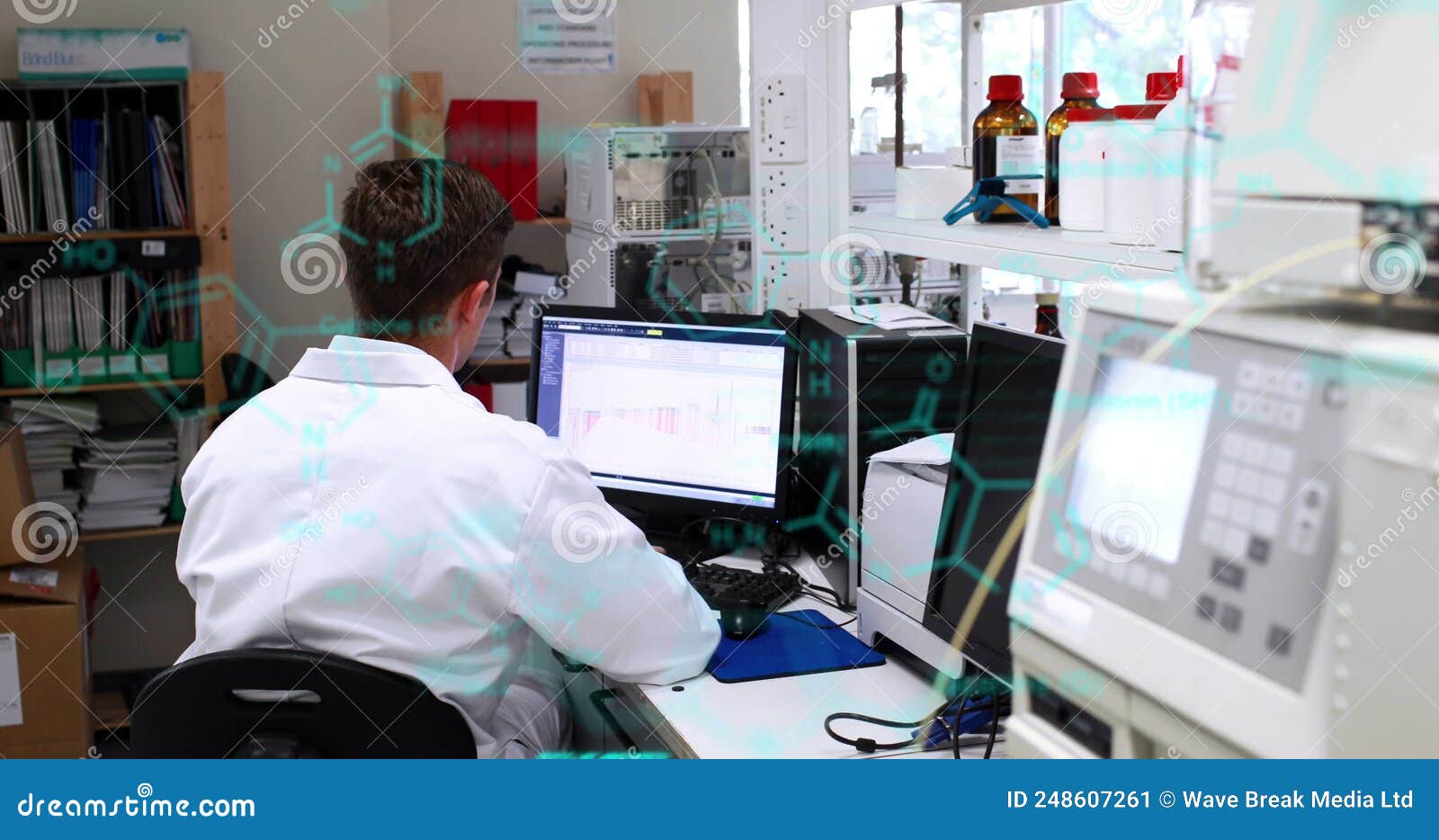 One Person Young Adult Man Male Caucasian People Molecular Structure ...