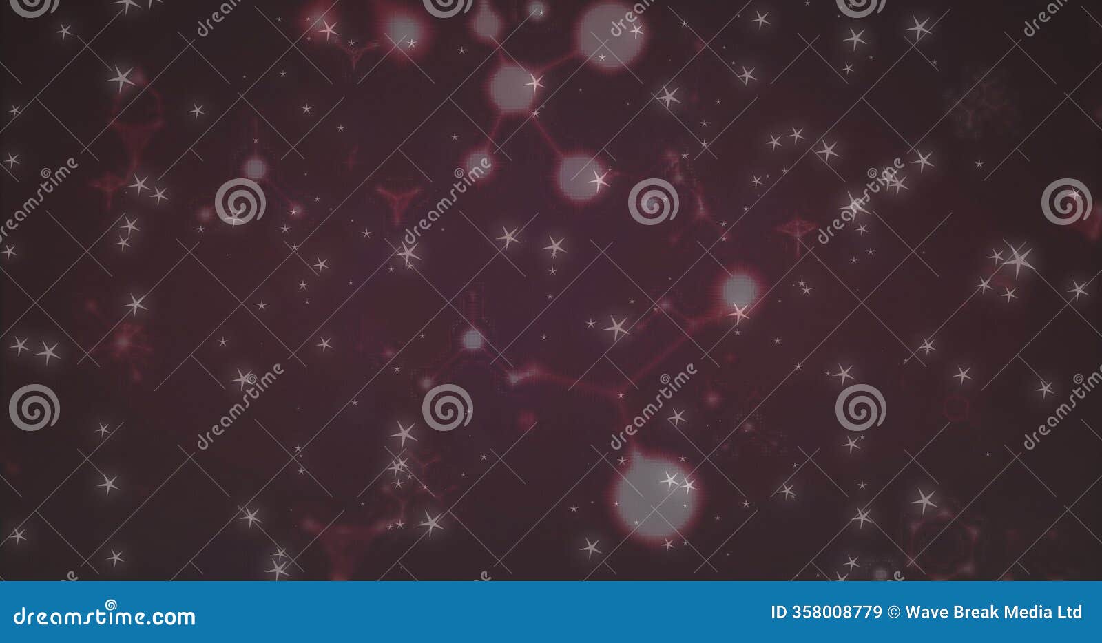 Molecular Structures and Glowing Particles, Scientific Image Over Dark ...