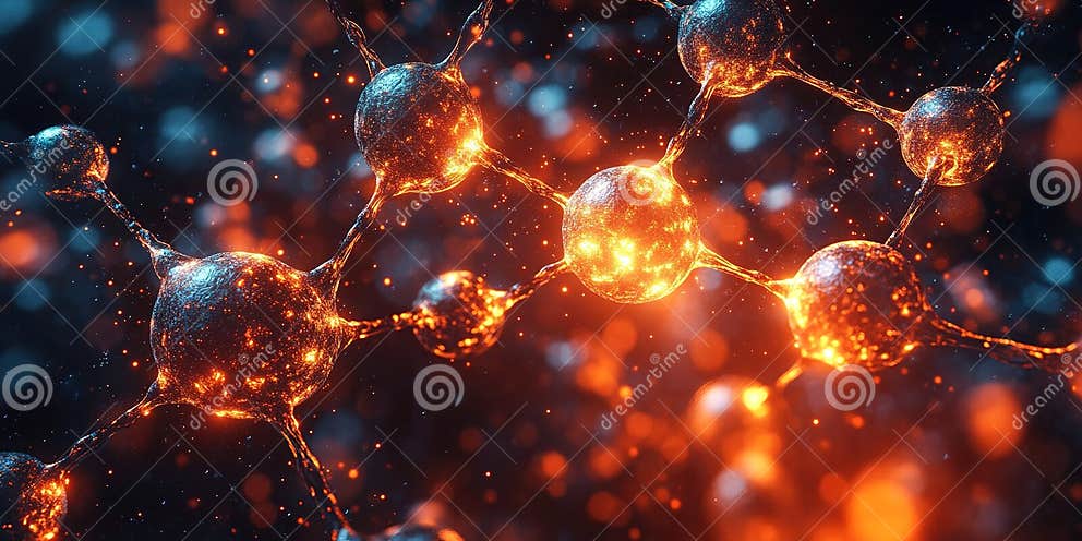 Molecular Structures Illuminated with a Radiant Glow in a Vivid ...