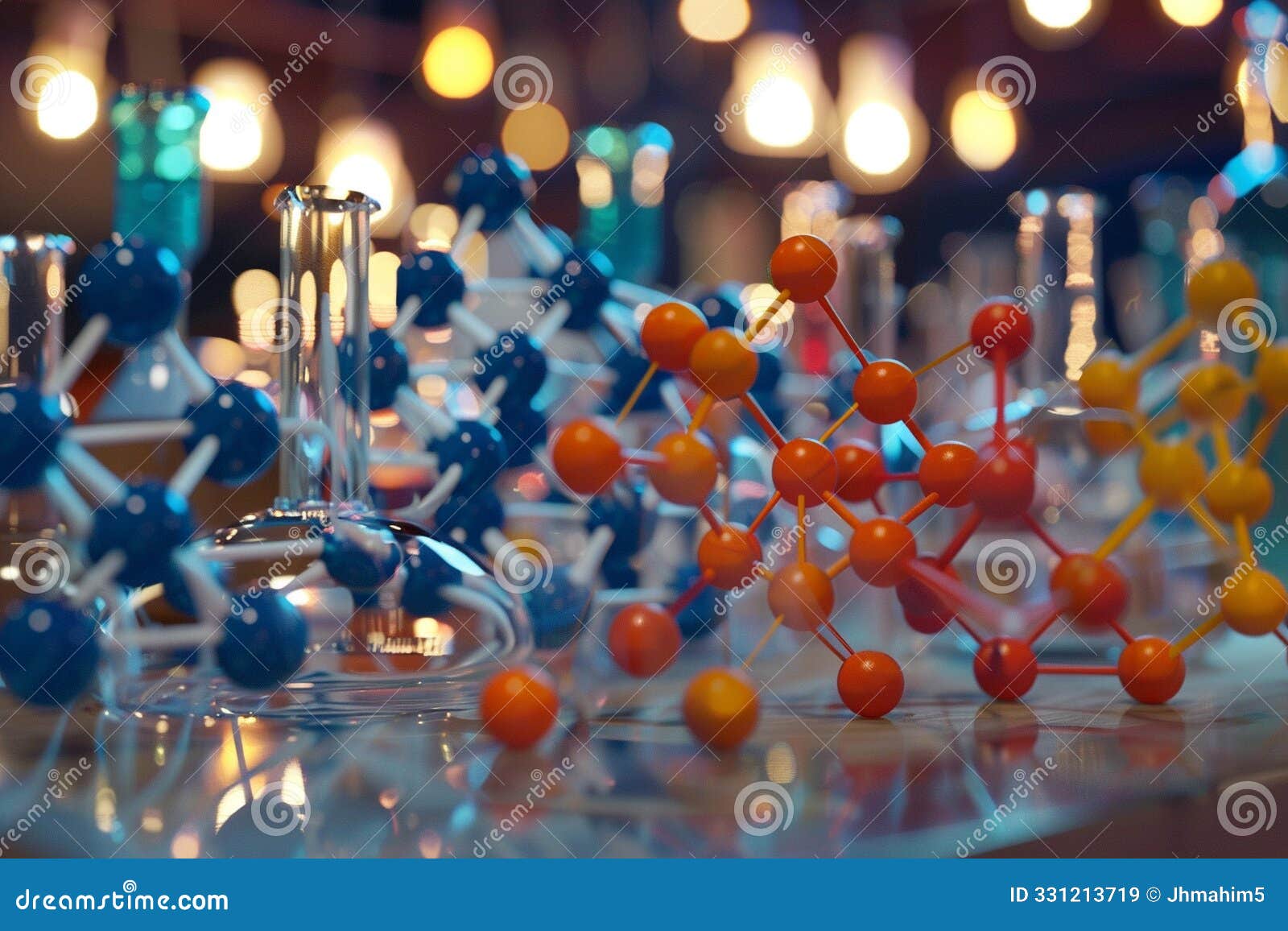 Molecular Structures in a Laboratory Setting Stock Illustration ...