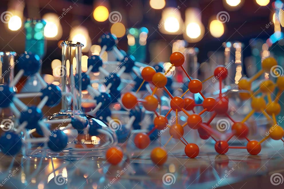 Molecular Structures in a Laboratory Setting Stock Illustration ...
