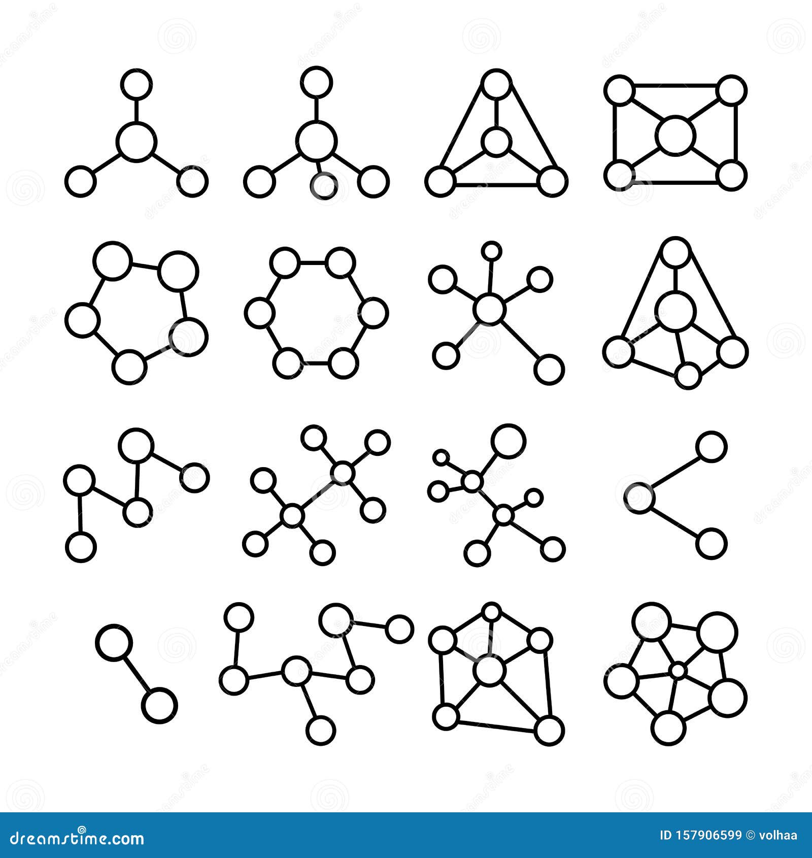Molecular Structures Set on White Stock Vector - Illustration of ...