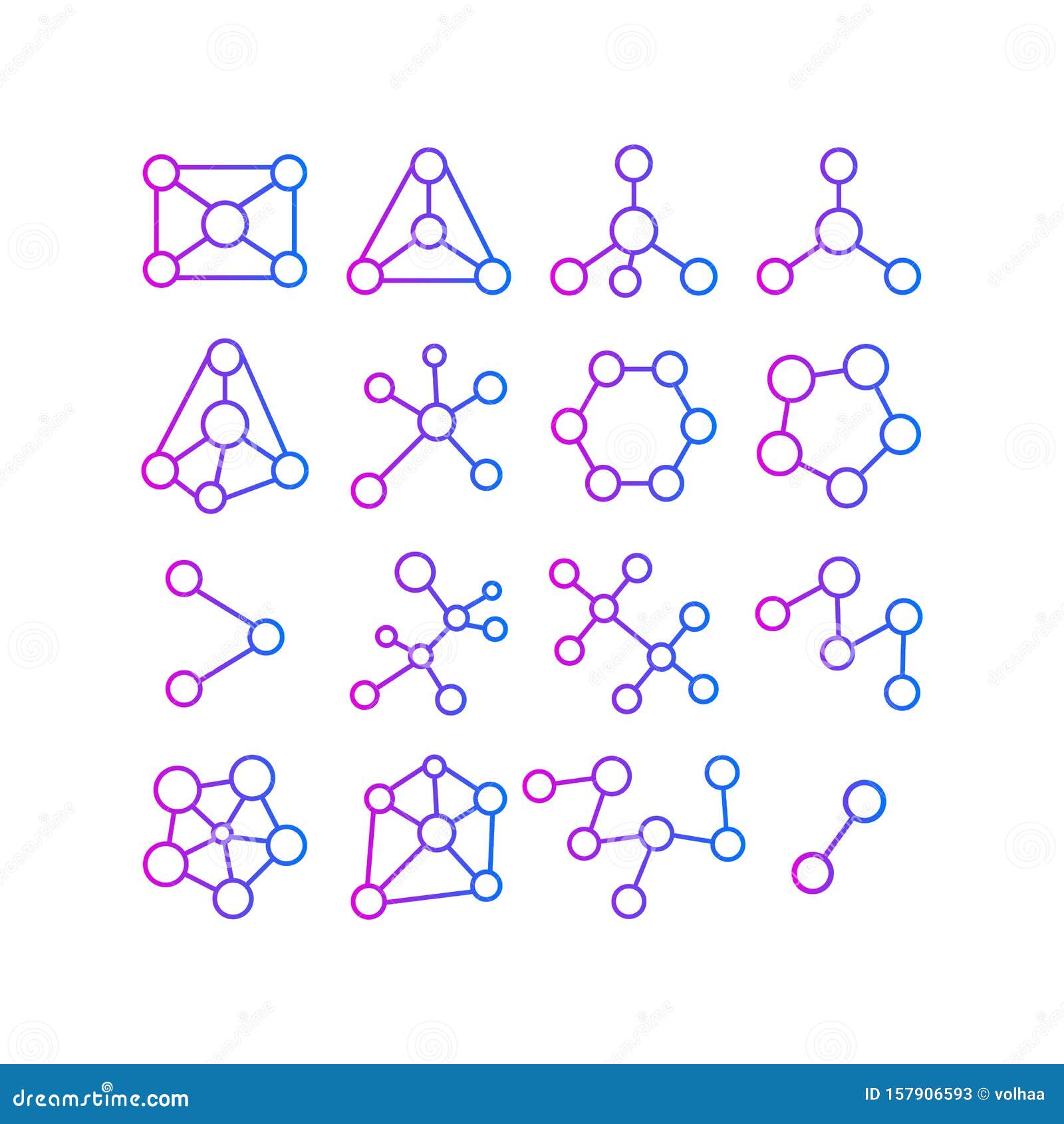 Molecular Structures Set on White Stock Vector - Illustration of ...
