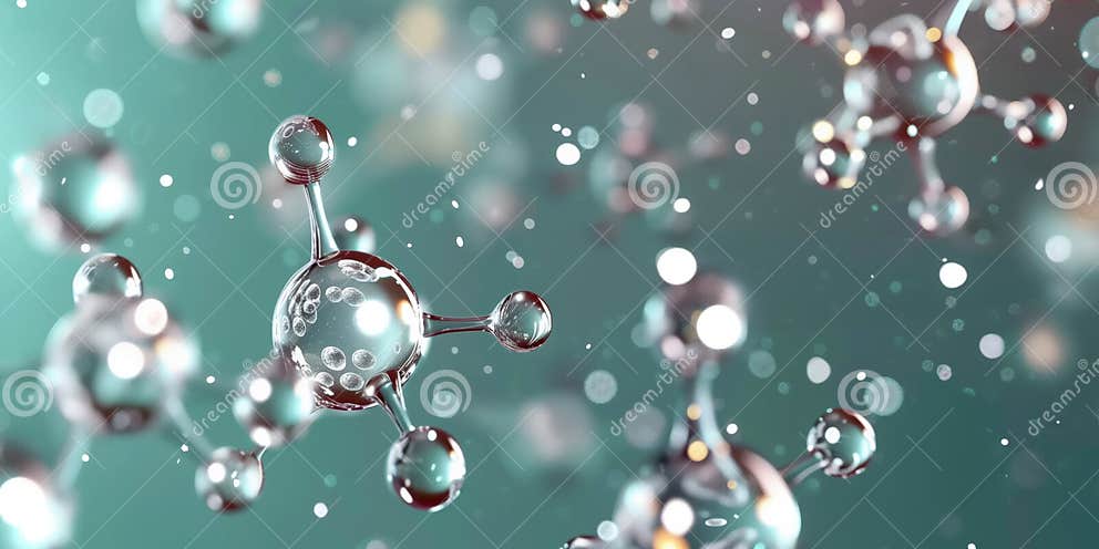 Molecular Structures and Water Drops - AI Generated Stock Illustration ...