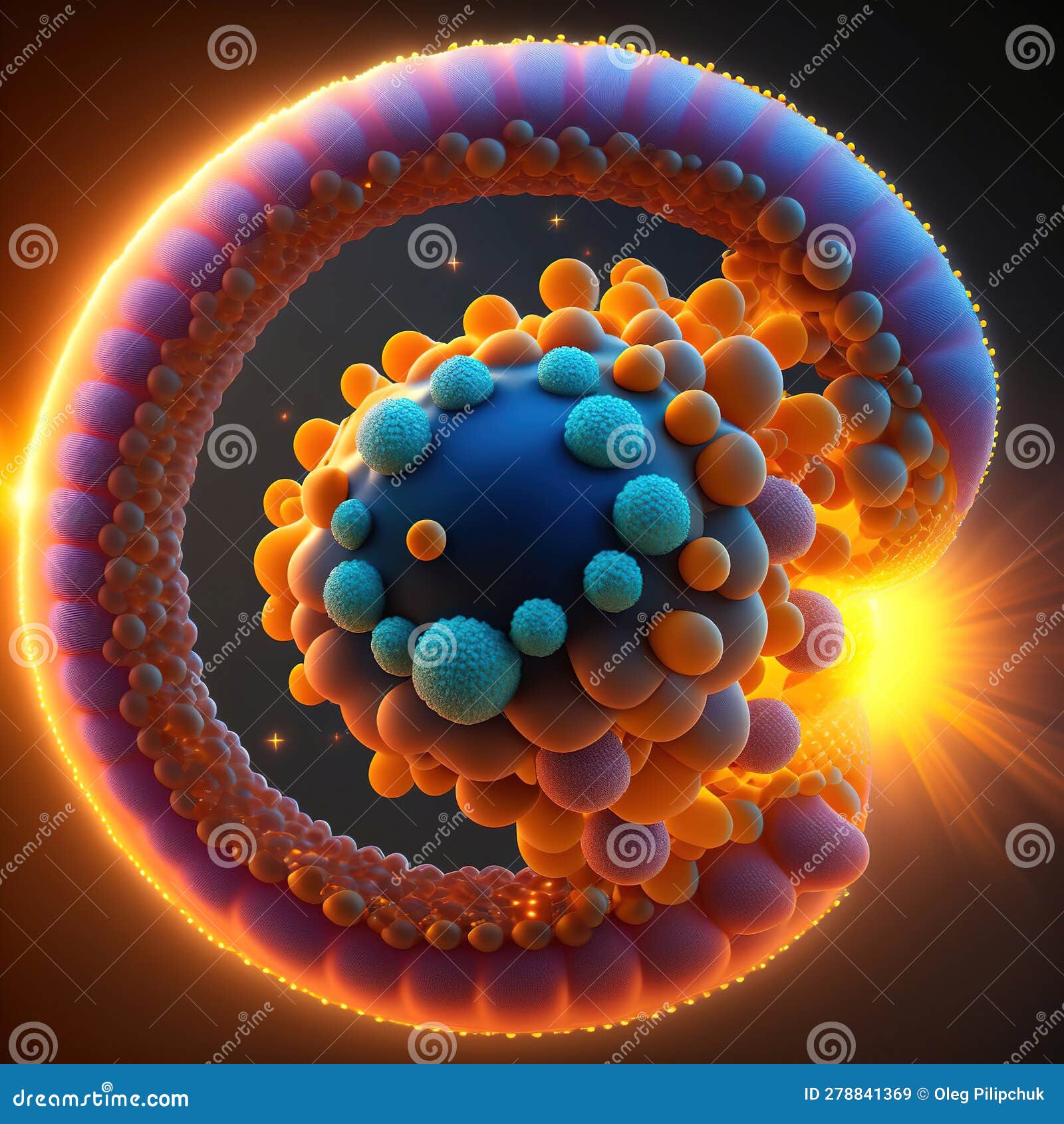 Molecular Variants, Extra Close Image Under a Microscope, AI Stock ...