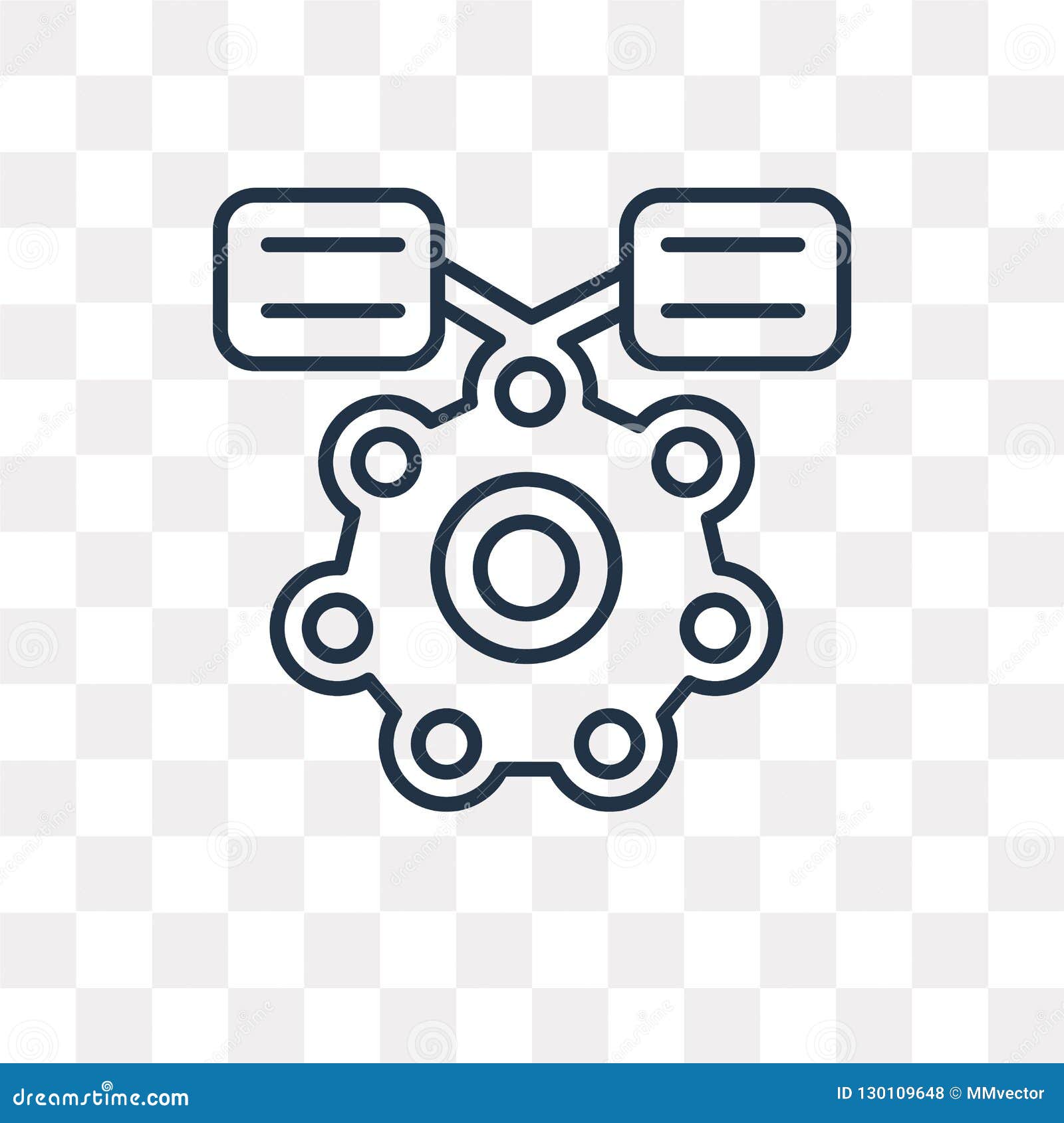 Molecular Vector Icon Isolated on Transparent Background, Linear Stock ...