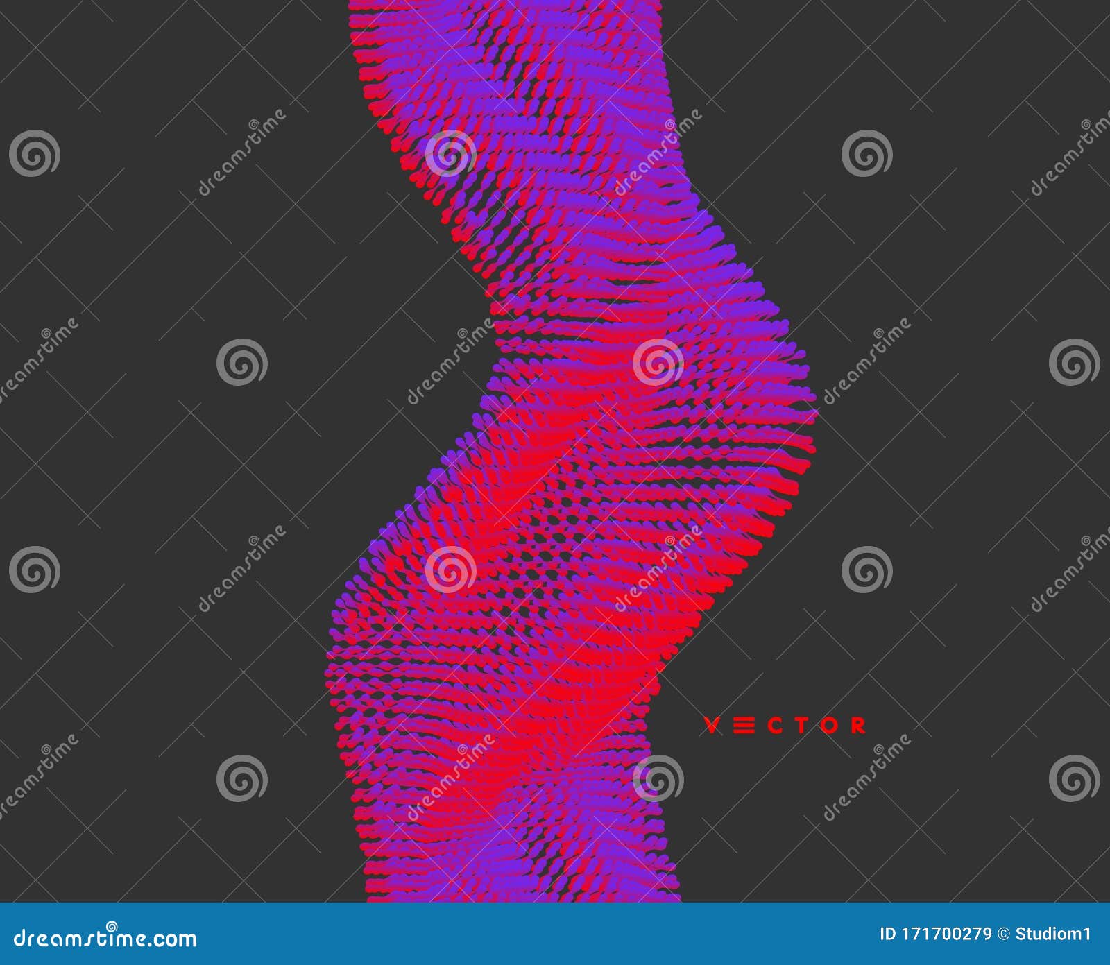 Molecular Wave. Abstract Background with Dynamic Particles. Layer of ...