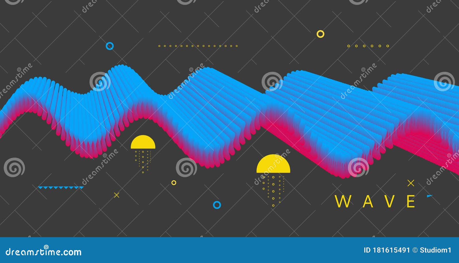 Molecular Wave. Abstract Background with Dynamic Particles. Layer of ...