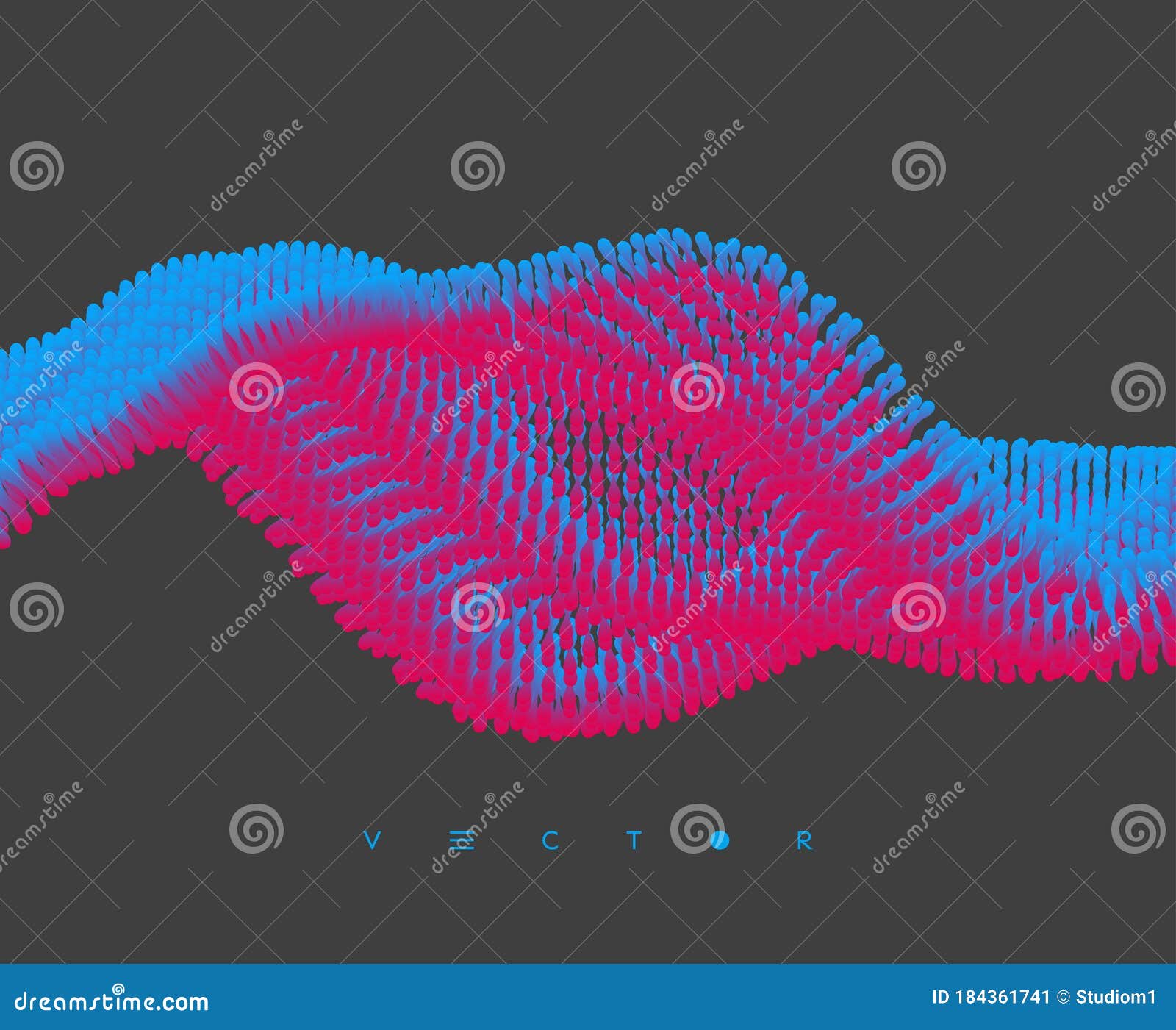 Molecular Wave. Abstract Background with Dynamic Particles. Layer of ...