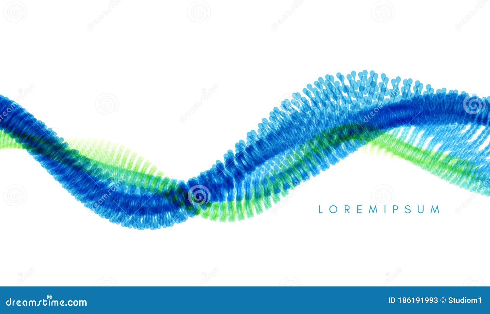 Molecular Wave. Abstract Background with Dynamic Particles. Layer of ...