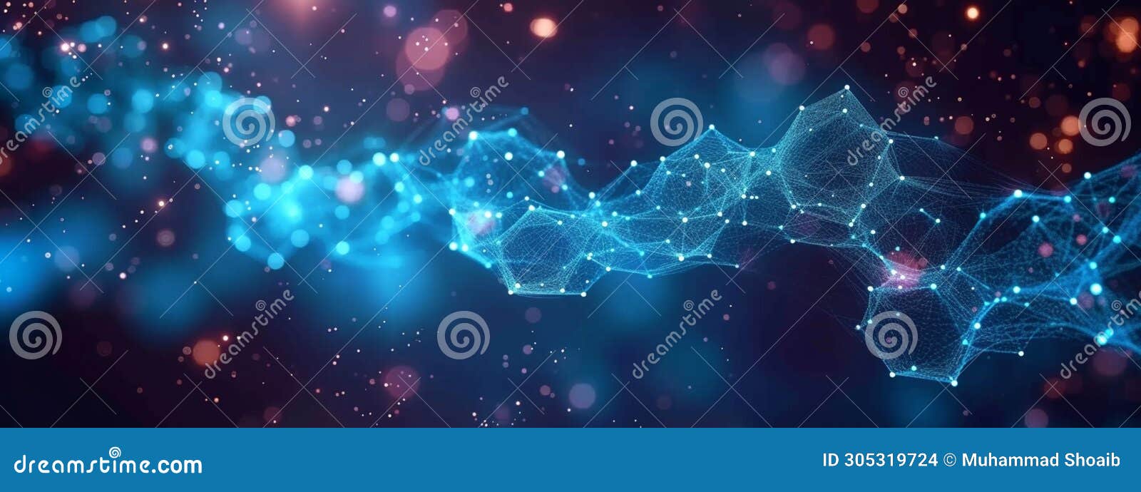 Molecular Wonderland Abstract Background with DNA Molecules, Hexagons ...