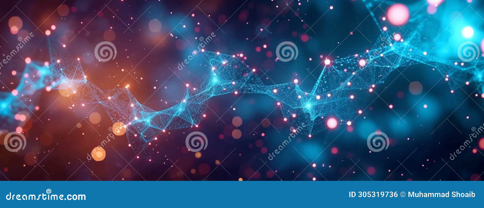 Molecular Wonderland Abstract Background with DNA Molecules, Hexagons ...