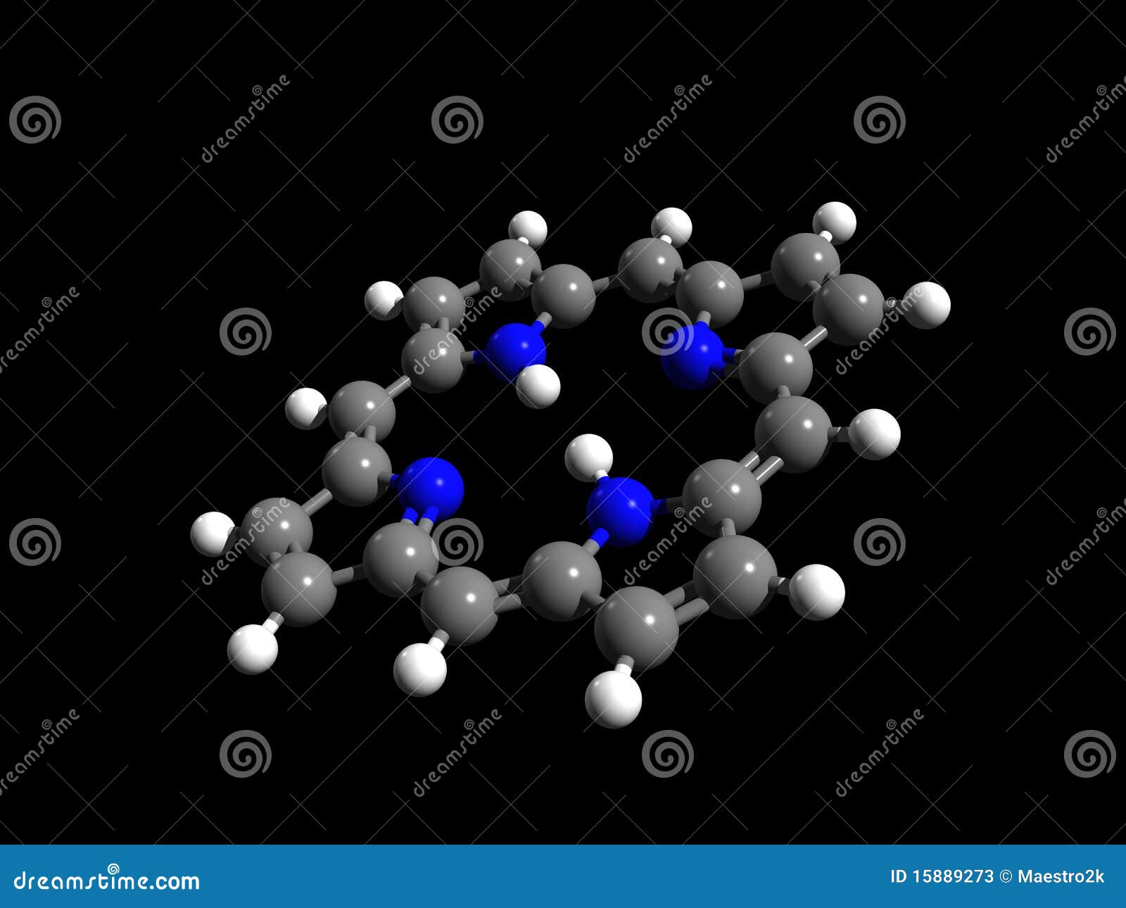 Molecule 1 (Porphyrin) stock illustration. Illustration of cure - 15889273