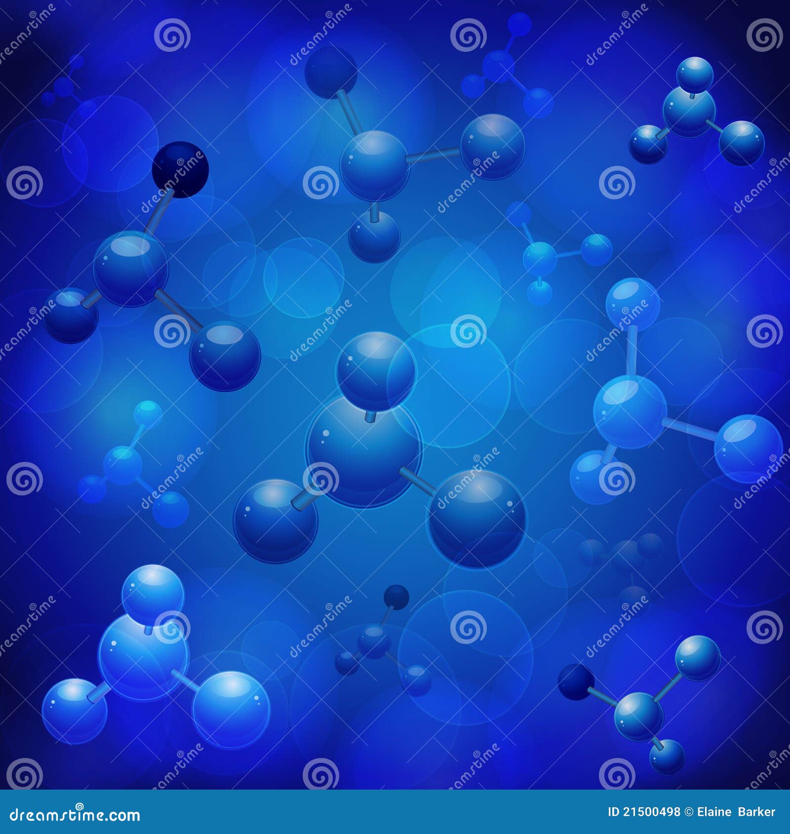 Molecule 3d Background Blue Stock Vector - Illustration of technical ...