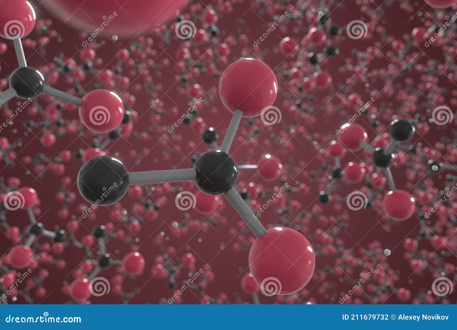 Molecule of Acetic Acid. Molecular Model, Science Related 3d Rendering ...