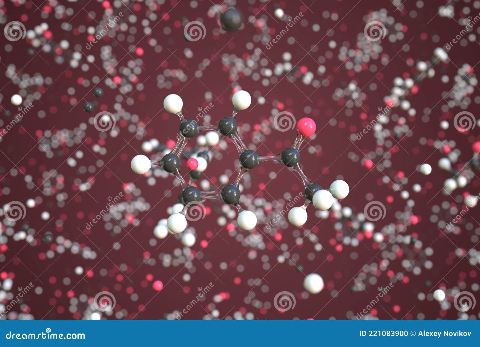 Molecule of Acetophenone, Conceptual Molecular Model. Conceptual 3d ...