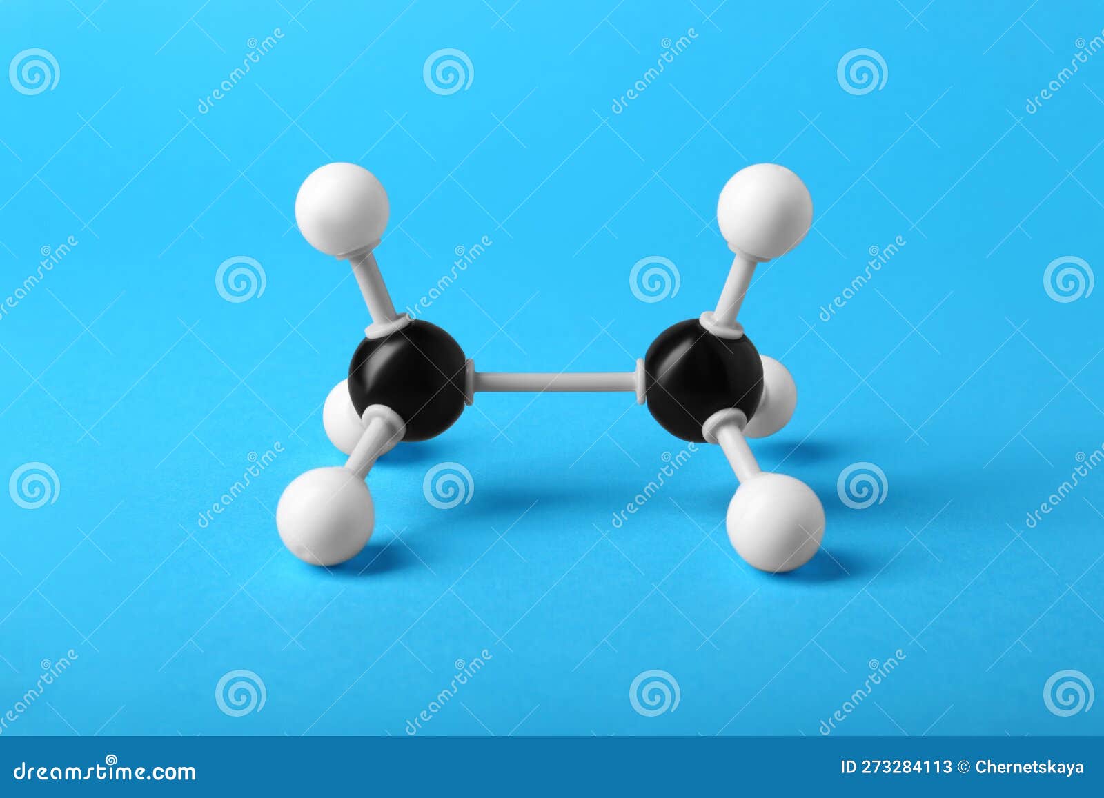 Molecule of Alcohol on Light Blue Background. Chemical Model Stock ...