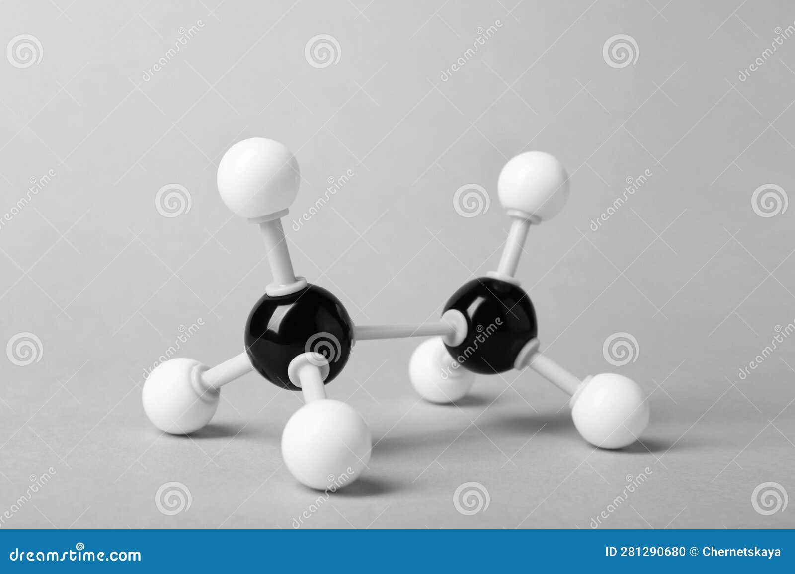 Molecule of Alcohol on Light Grey Background. Chemical Model Stock ...