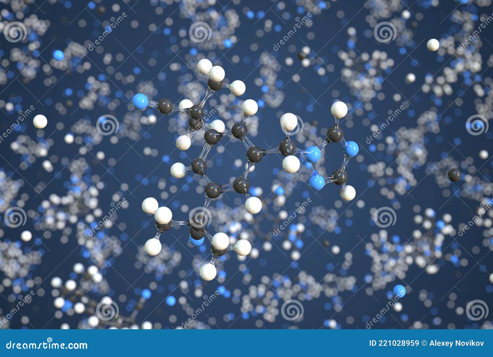 Molecule of Anastrozole. Molecular Model, Conceptual 3d Rendering Stock ...