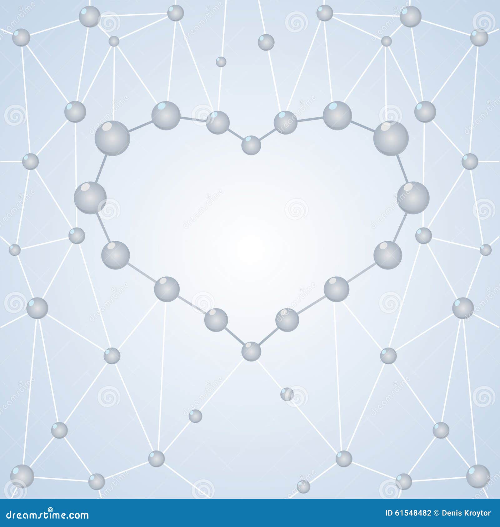 Molecule as a heart stock vector. Illustration of atoms - 61548482