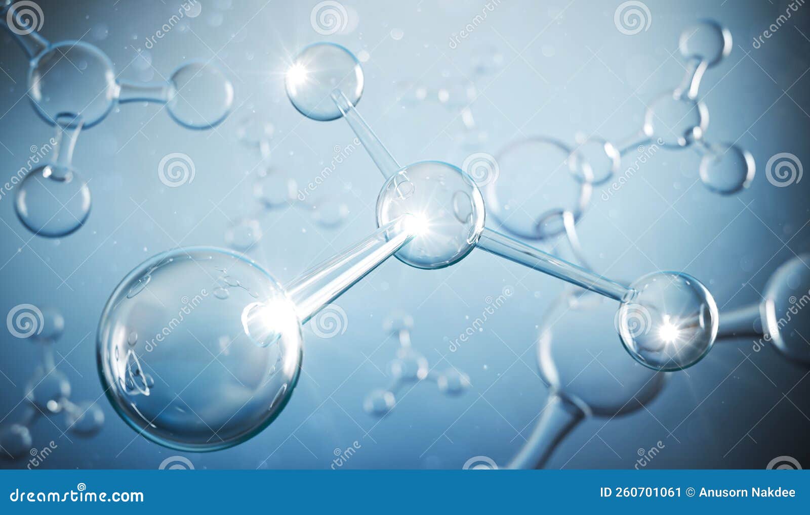 Atom. Abstract Vector 3d Phisics Molecule Atom Model Isolated On Blue ...