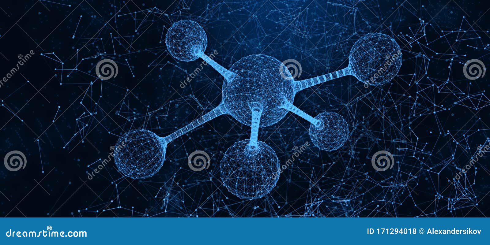 Molecule Atom Model Abstract Structure Science and Medical Concept ...