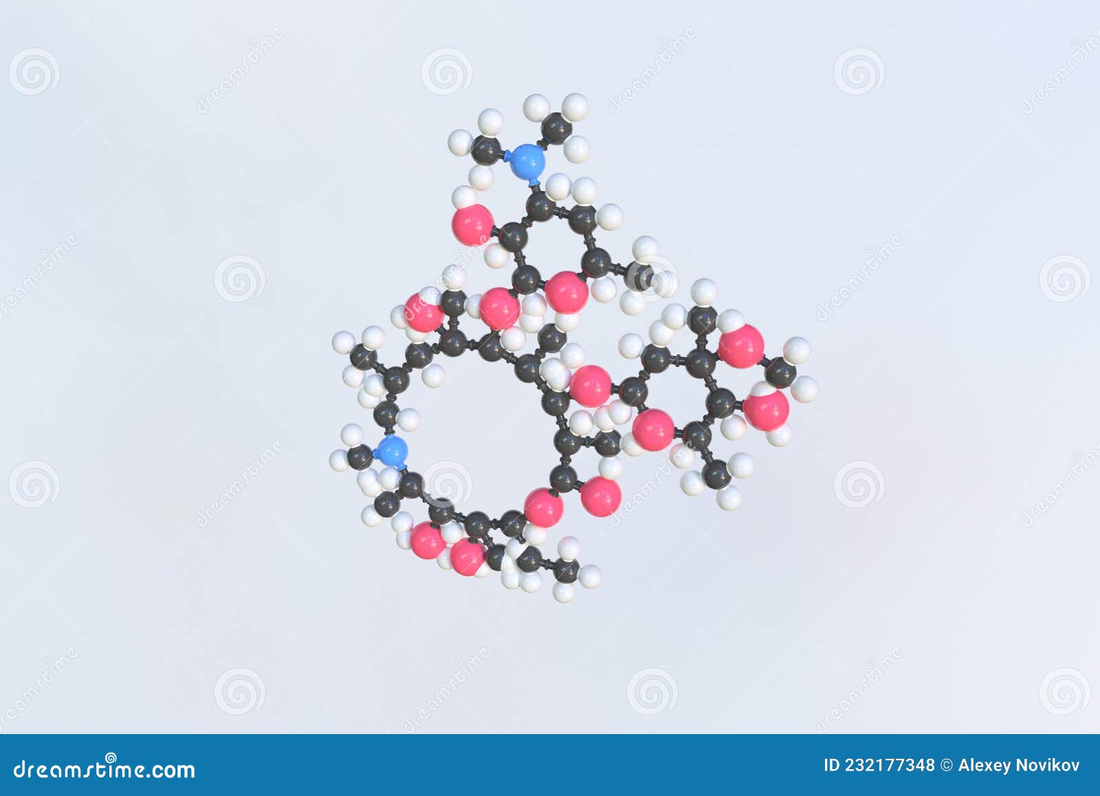 Molecule of Azithromycin. Isolated Molecular Model, 3D Rendering Stock ...