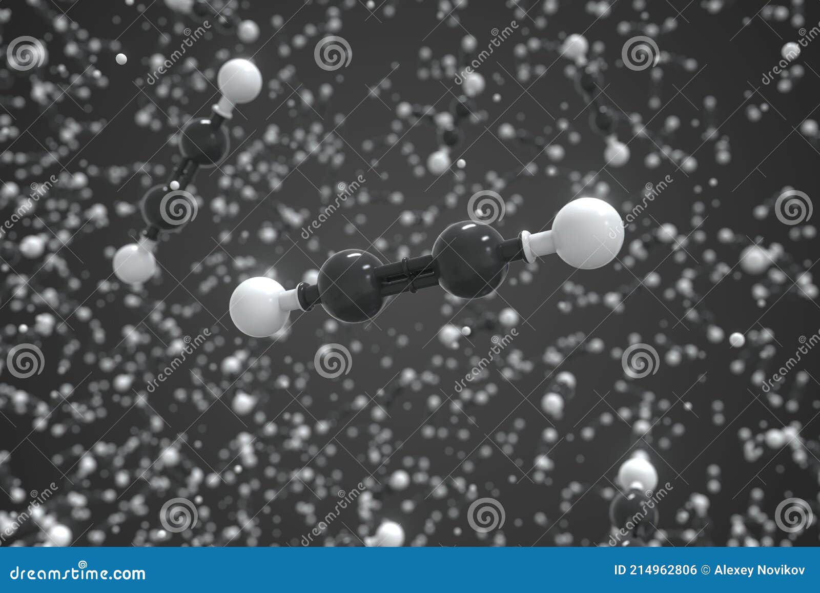 Acetylene Molecule, Ball-and-stick Molecular Conceptual Model ...