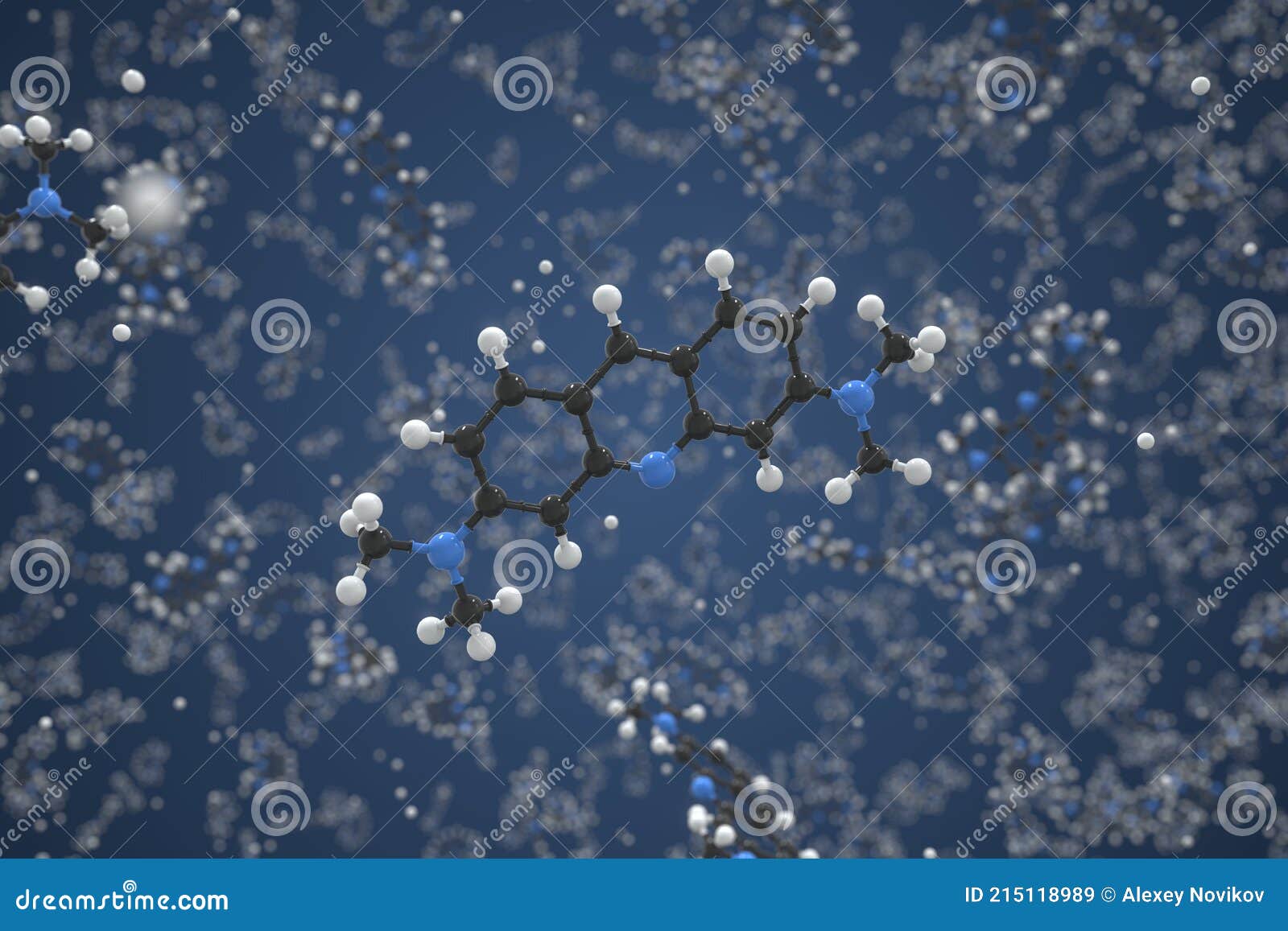 Acridine Orange Molecule. Ball-and-stick Molecular Model. Chemistry ...