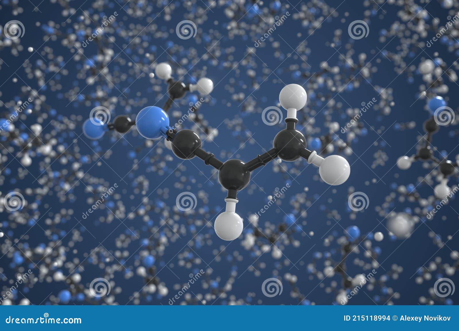 Acrylonitrile Molecule. Isolated Molecular Model. 3D Rendering Royalty ...